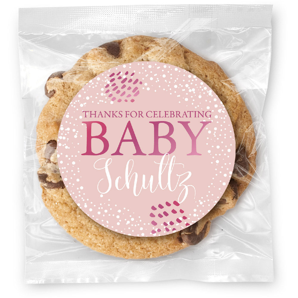 Celebrating Baby Pink - Gourmet Cookie w/ Full Color Personalized stic ...