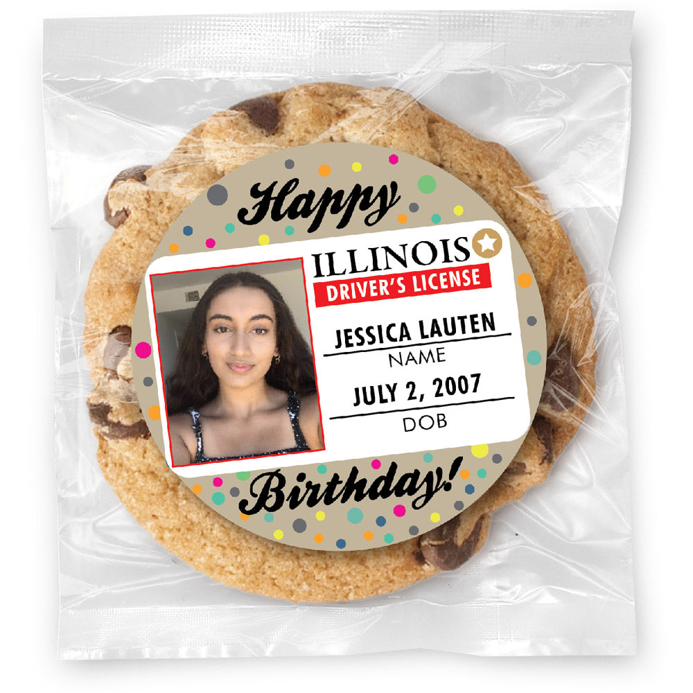 Happy Birthday Drivers License - Gourmet Cookie w/ Full Color Personal ...