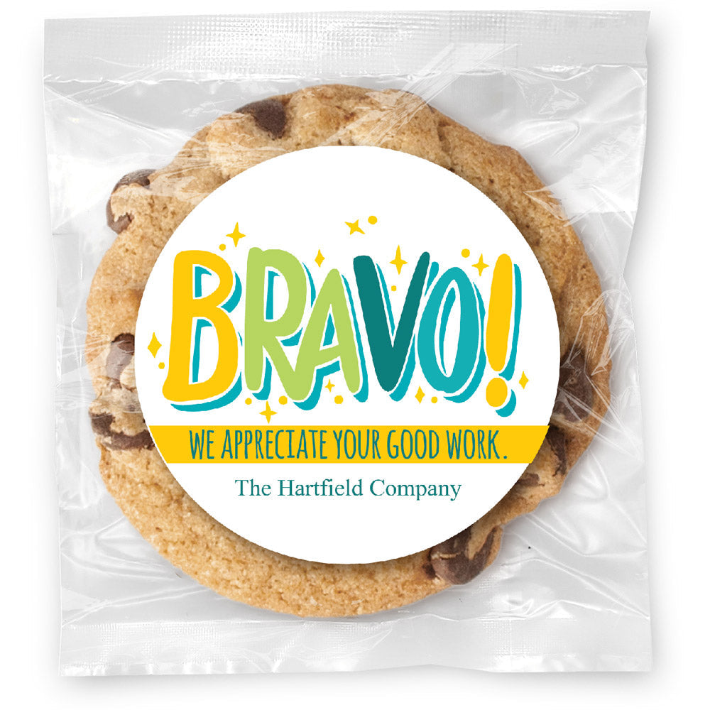 Bravo Good Work -Gourmet Cookie w/ Full Color Personalized sticker ...