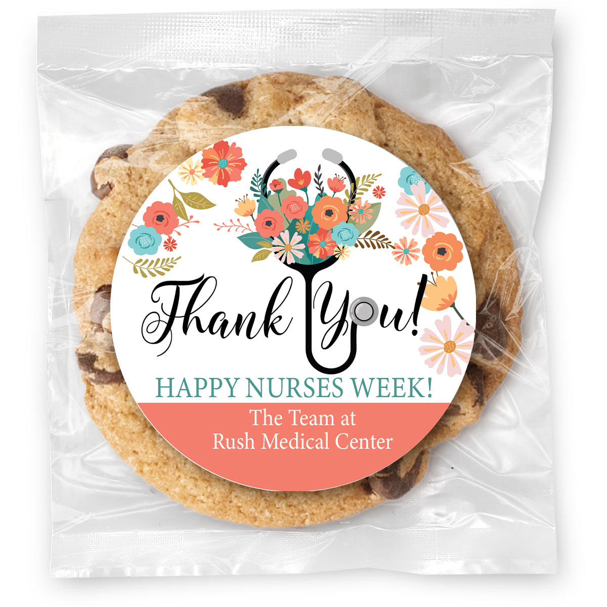 Stethoscope Nurse - Gourmet Cookie w/ Full Color Personalized sticker ...