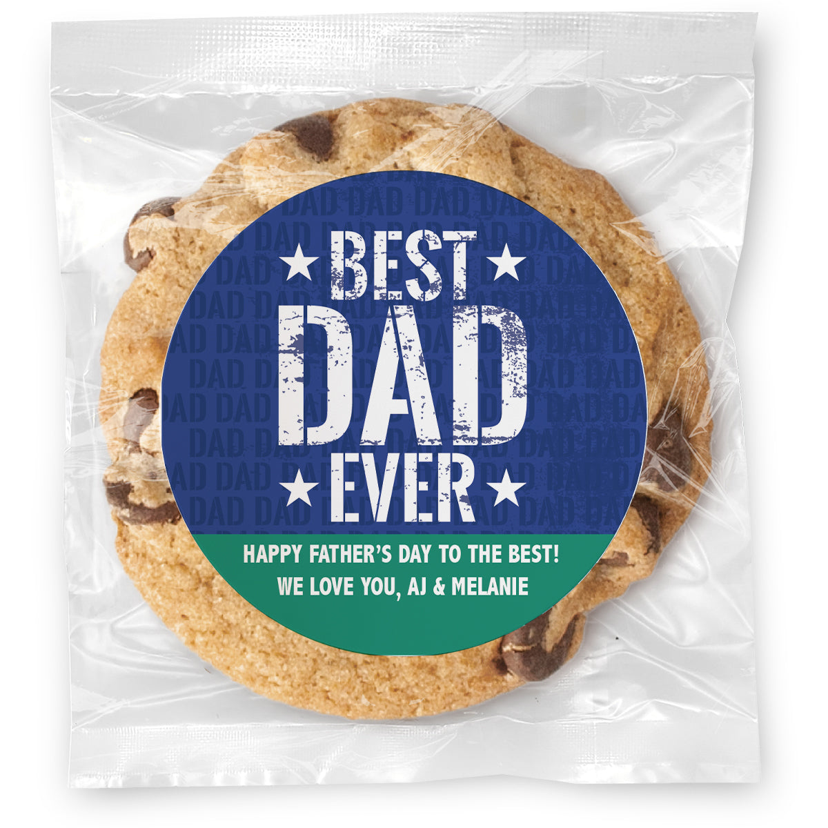 Best Dad Ever - Gourmet Cookie w/ Full Color Personalized sticker ...