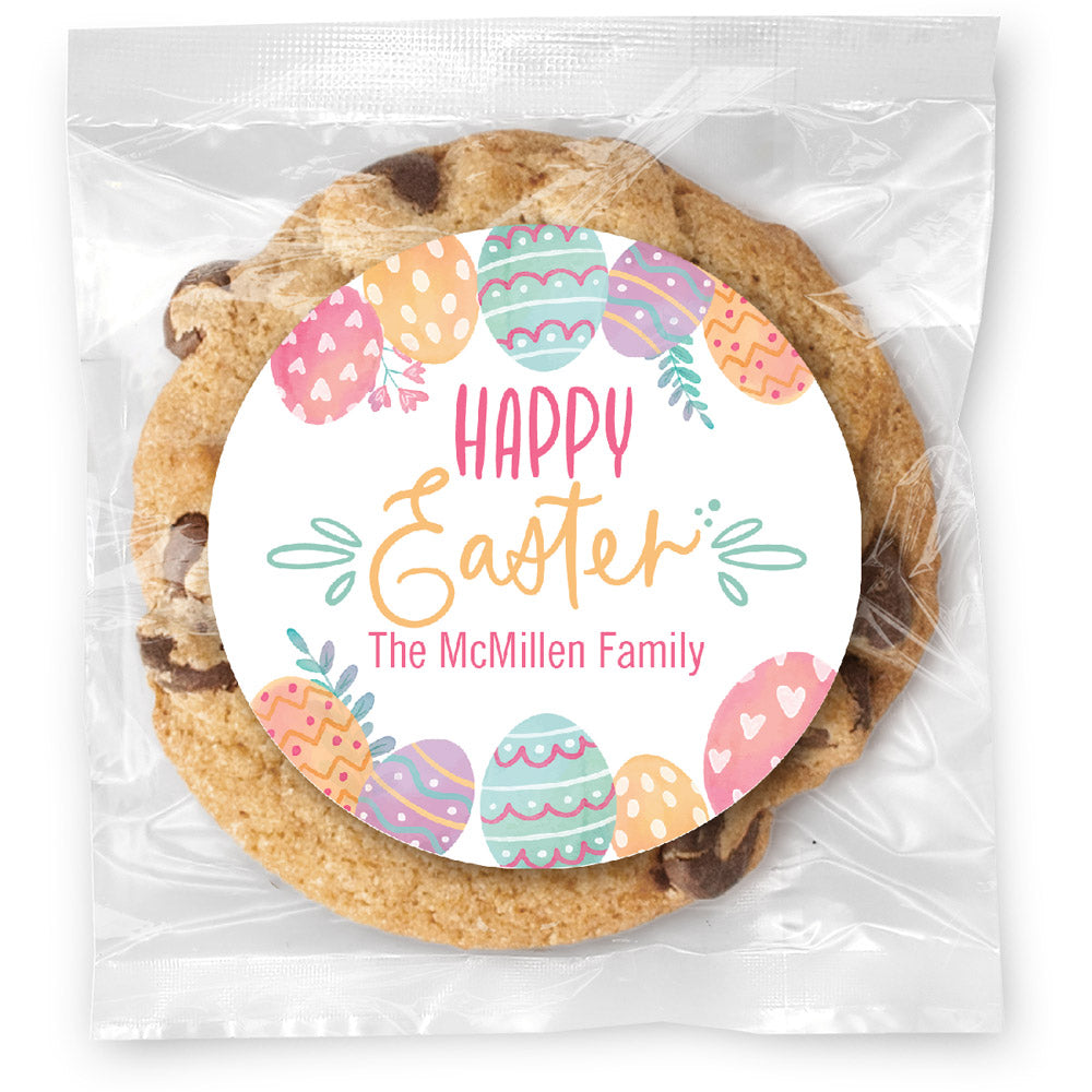 Happy Easter Pastels - Gourmet Cookie w/ Full Color Personalized stick ...
