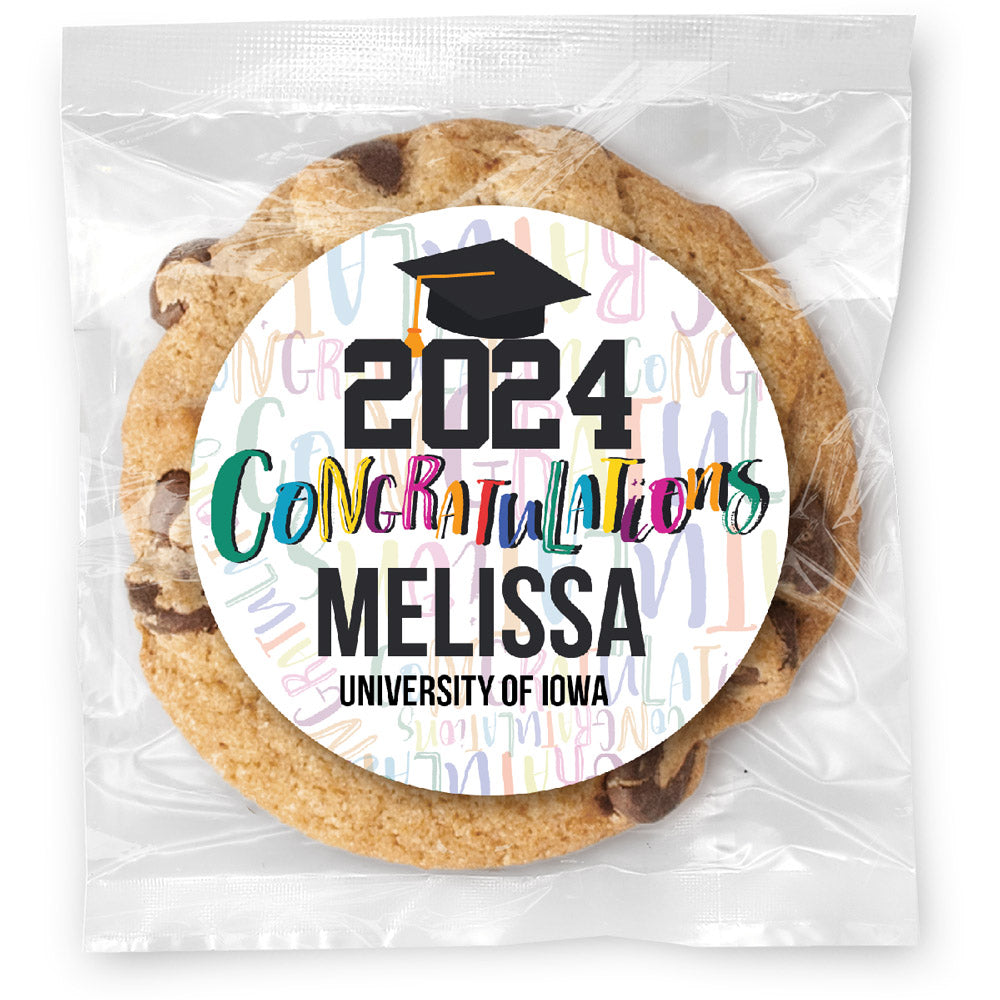 Colorful Congratulations - Gourmet Cookie w/ Full Color Personalized s ...