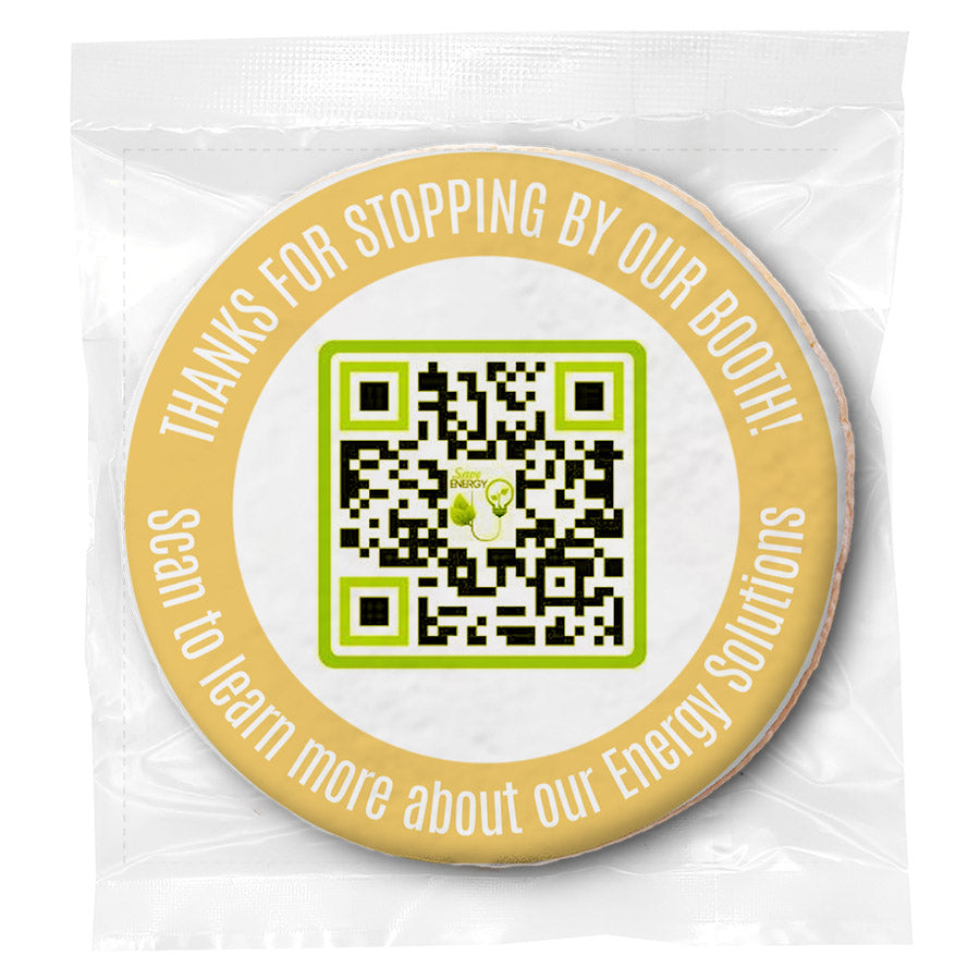 QR CODE Upload & Message Personalized Round Sugar Cookie – Custom ...