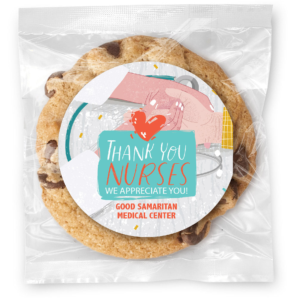 Thank you Nurse Hands - Gourmet Cookie w/ Full Color Personalized stic ...