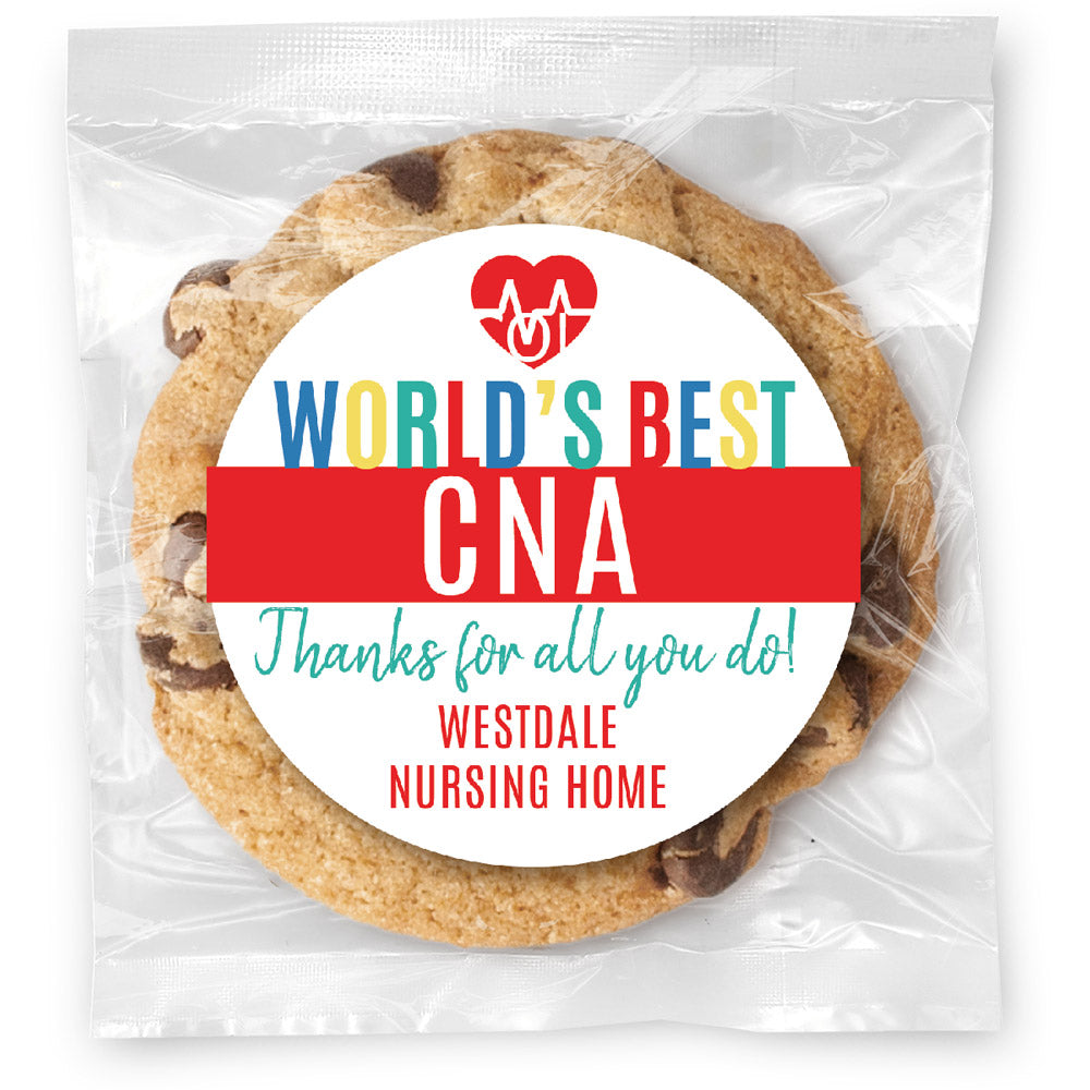 Worlds Best CNA - Gourmet Cookie w/ Full Color Personalized sticker ...