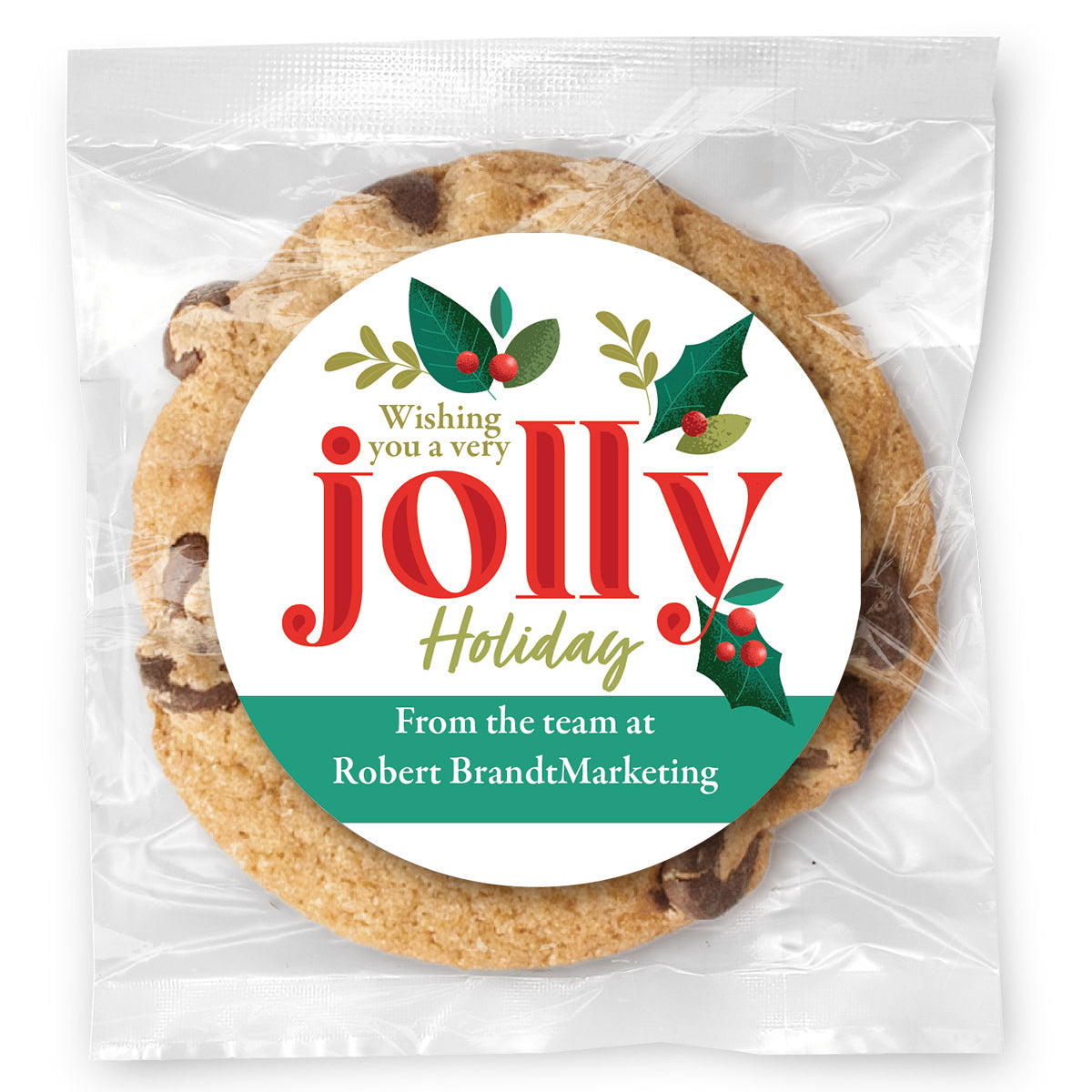 Wishing you a Jolly Holiday - Gourmet Cookie w/ Full Color Personalize ...